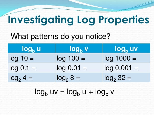 8.5 properties of logarithms