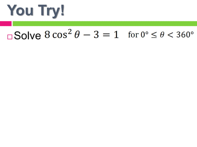 8 5 solving more difficult trig eqns | PPT