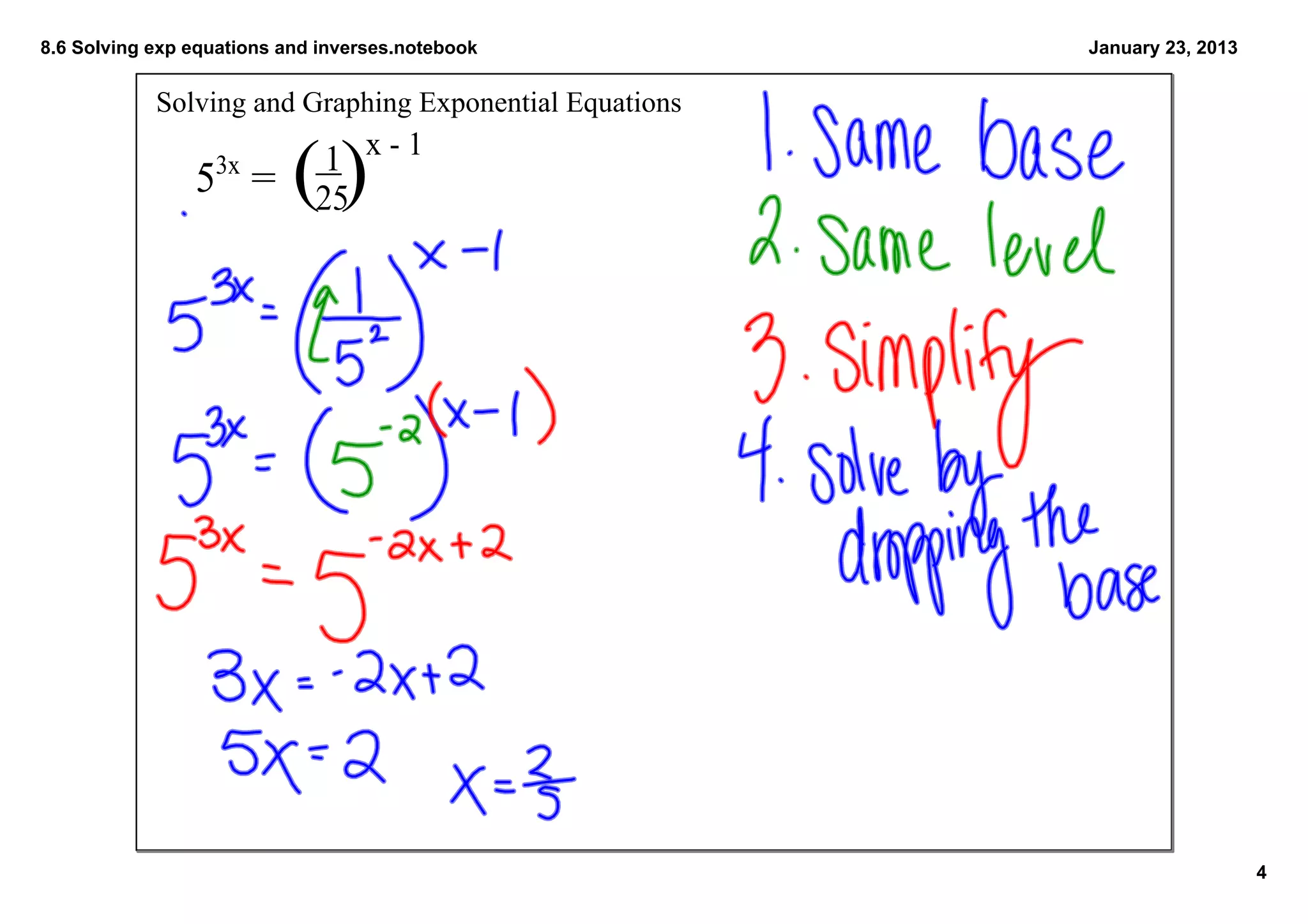 8.6 exponential equations | PPT