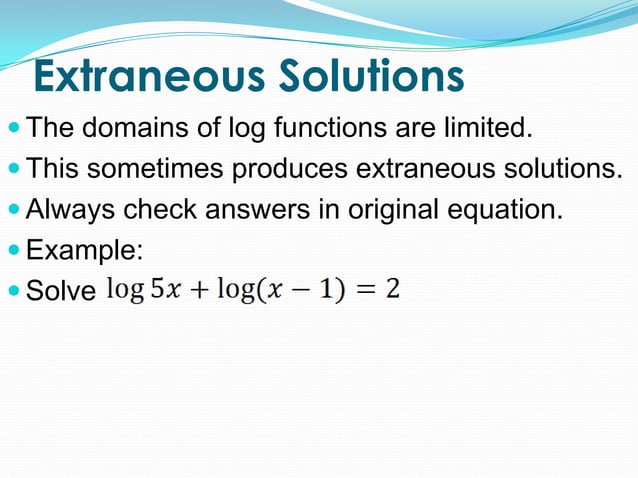 8.6 solving exponential and log equations | PPT