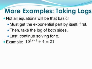8.6 solving exponential and log equations | PPTX | Physics | Science
