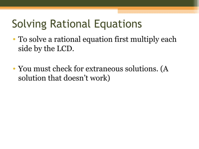 8-6 Solving Rational Functions | PPT