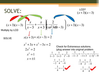 8-6 Solving Rational Functions | PPT