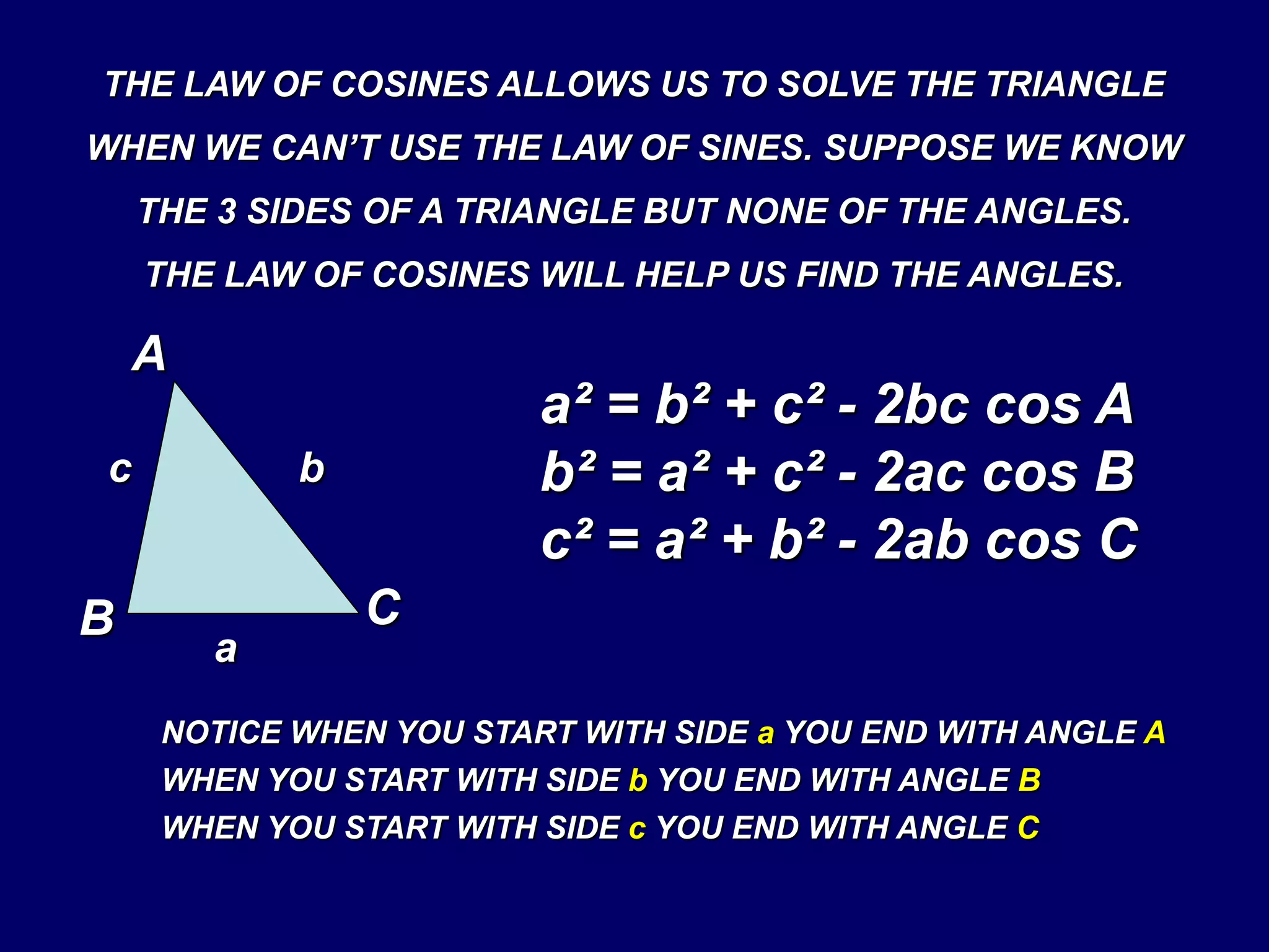 8-7 Law of Cosines.ppt