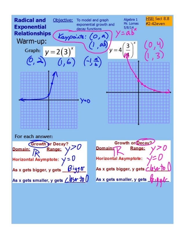 Exponential Growth And Decay Worksheet 8 8 Answers Exponential Growth