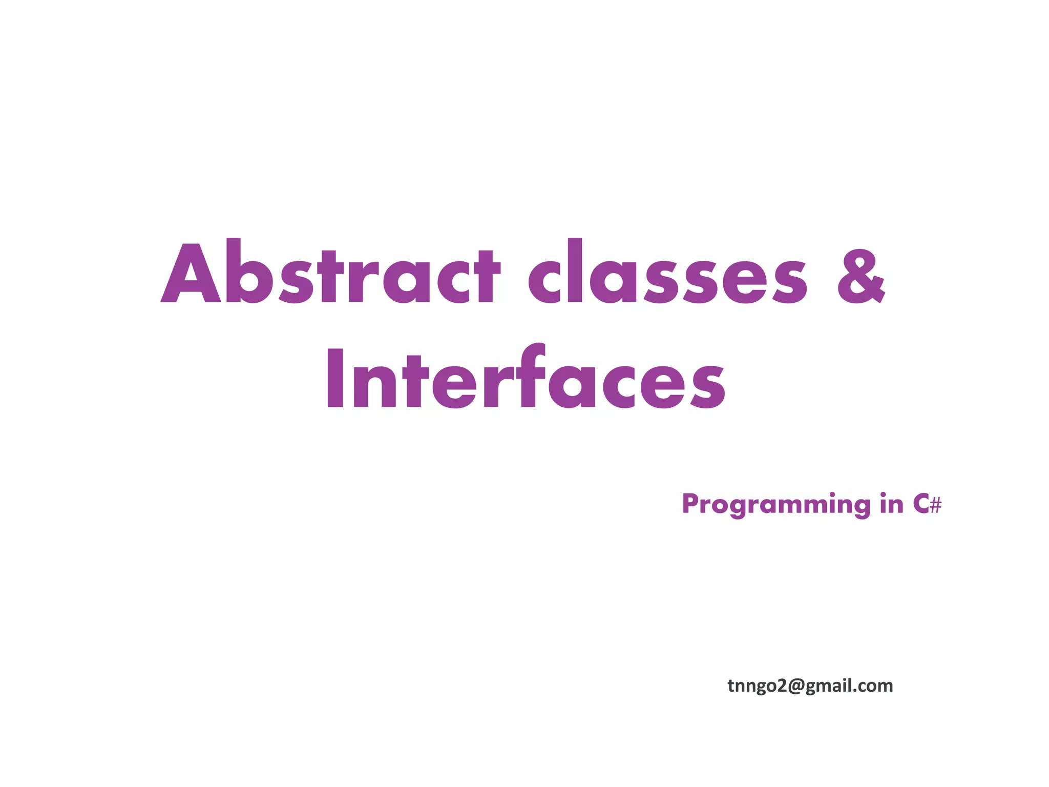 8 abstract classes and interfaces | PPT