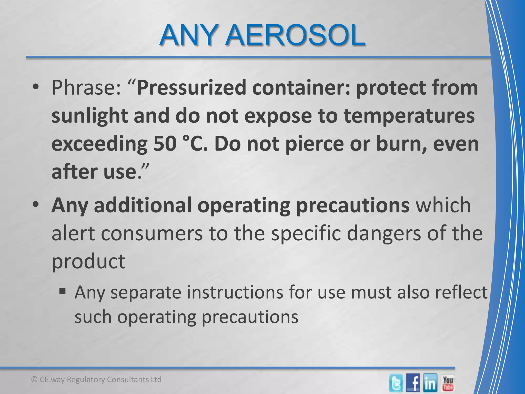 Aerosol dispensers labelling | PPTX
