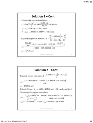 Lec07 Analysis and Design of Doubly Reinforced Beam (Reinforced ...