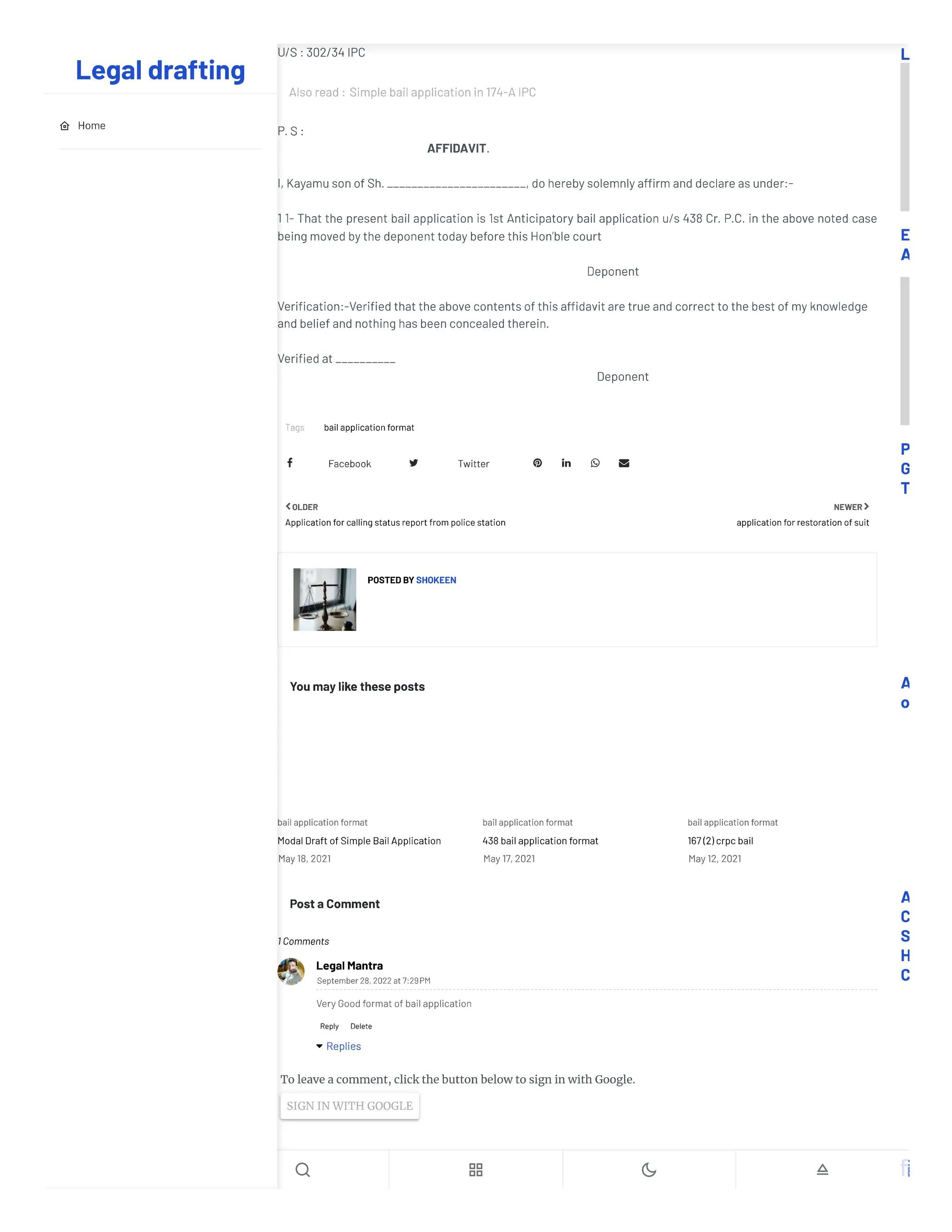 8 - Anticipatory Bail Application Under Section 438 of Crpc 1.pdf | Crime & Harmful Acts to ...