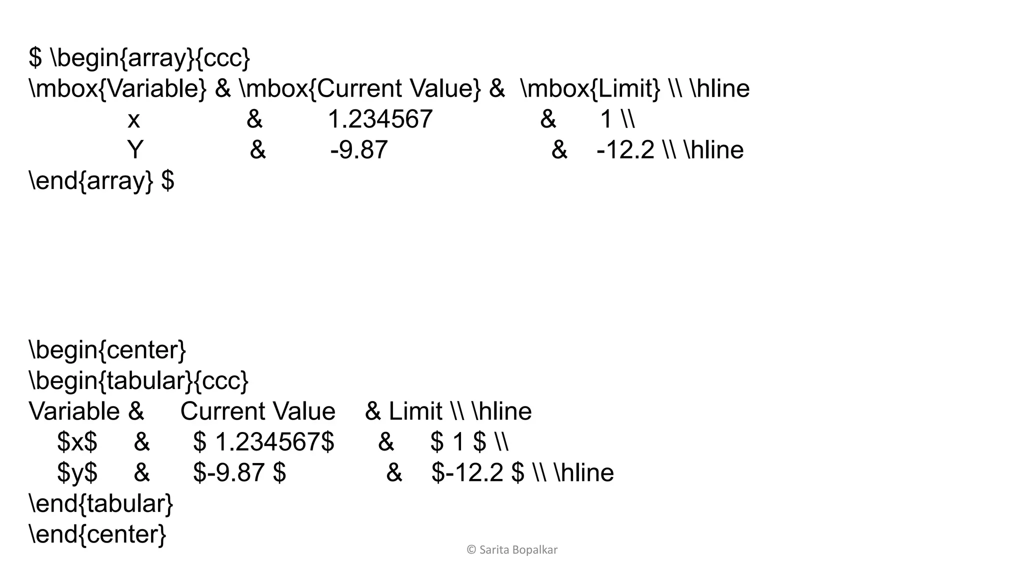 8-Array and Equation environment | PPT