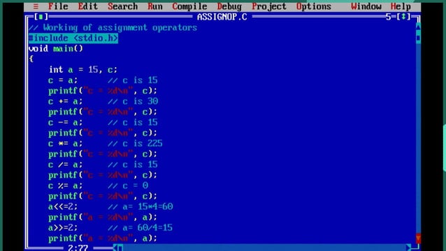 Assignment operators | PPTX | Computing | Technology & Computing Assignment operators | PPTX | Computing | Technology & Computing