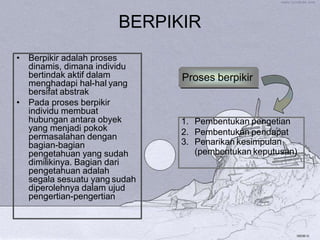 materi psikologi umum berpikir dan intelegensi | PPTX