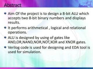 8 bit alu design | PPT