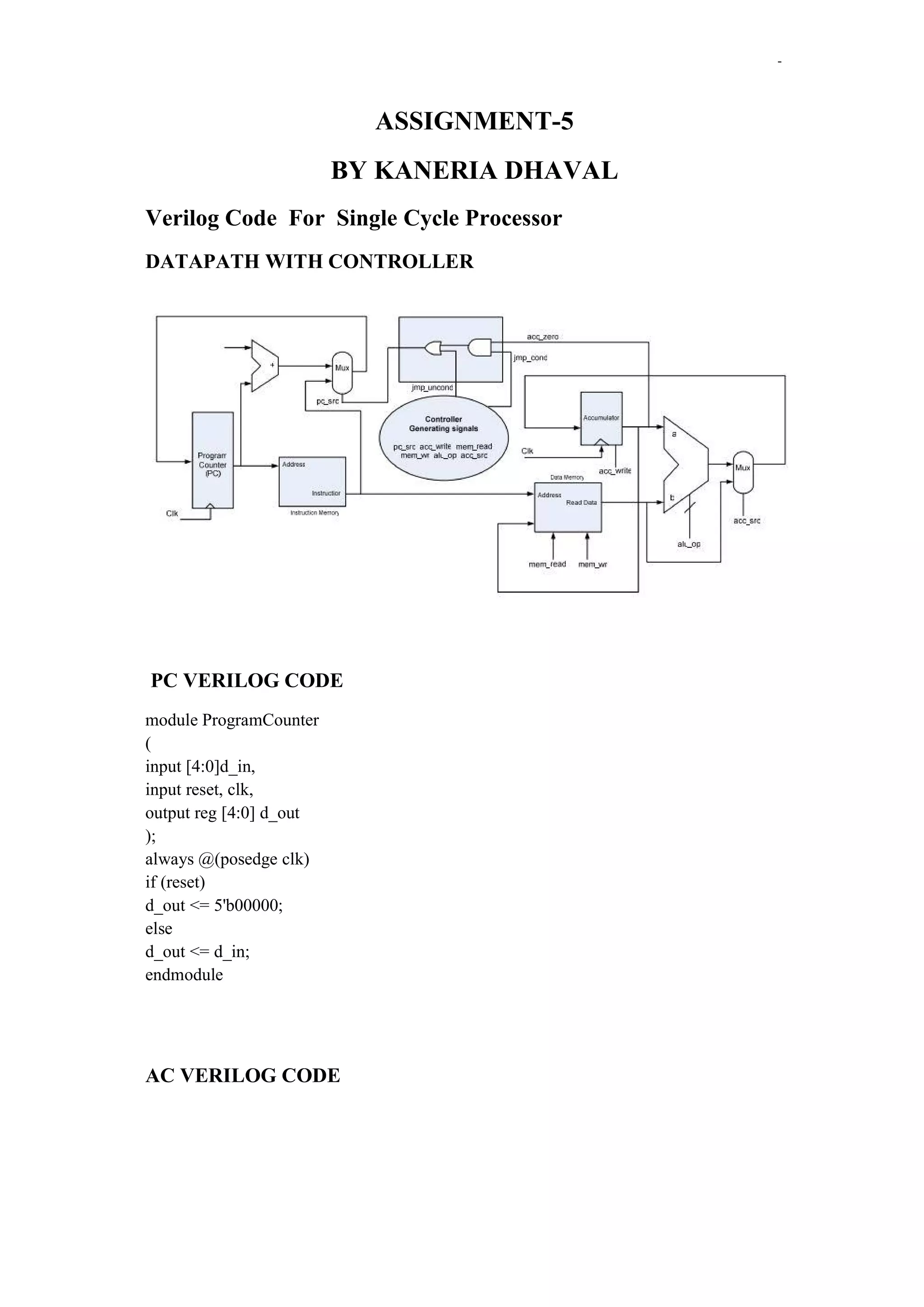 8 Bit Single Cycle Processor Pdf