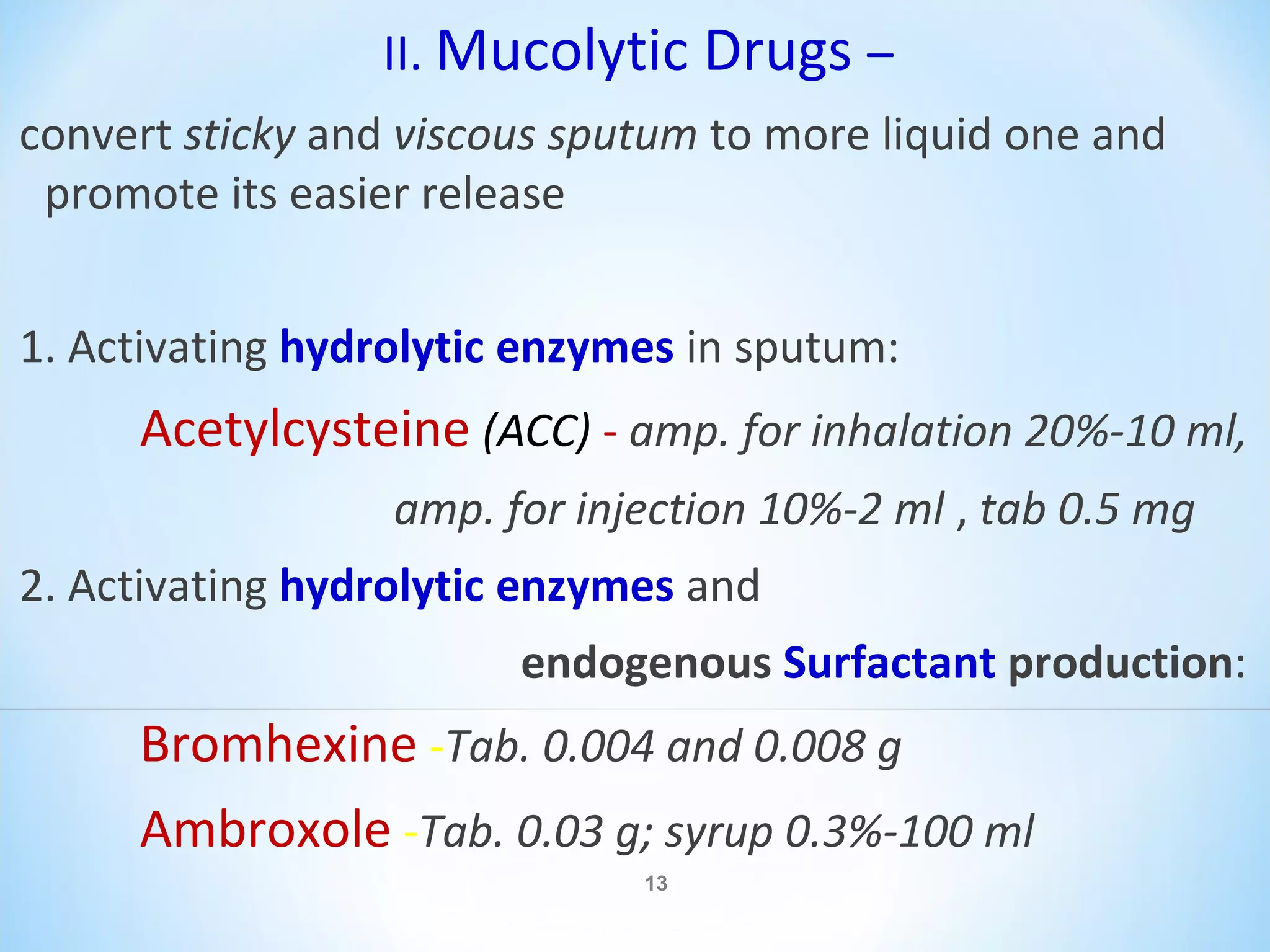 Pharmacology of the Respiratory System | PPT