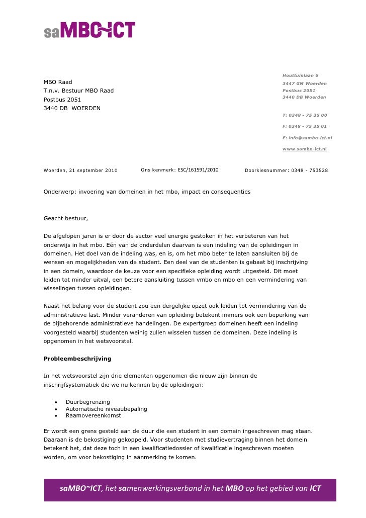 8 brief aan mbo raad mbt opleidingsdomeinen