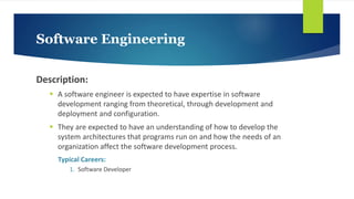 CSC103 Computer Careers PPT | PPTX