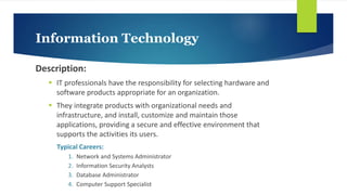 CSC103 Computer Careers PPT | PPT