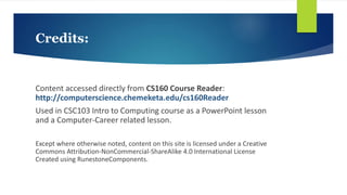 CSC103 Computer Careers PPT | PPT