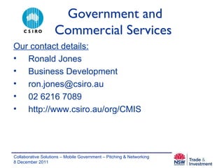 CSIRO - Ron Jones | PPT | Information Services Industry | Industries
