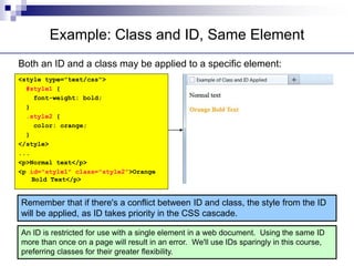 8--CSS-Classes-and-IDs.pdf for second to college | PDF