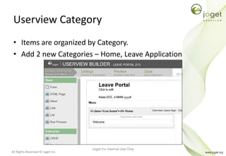 Joget Workflow v5 Training Slides - Module 8 - Designing your first Userview | PPT