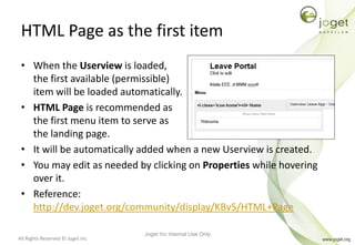 Joget Workflow v5 Training Slides - Module 8 - Designing your first Userview | PPT