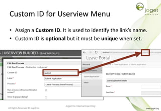 Joget Workflow v5 Training Slides - Module 8 - Designing your first Userview | PPT