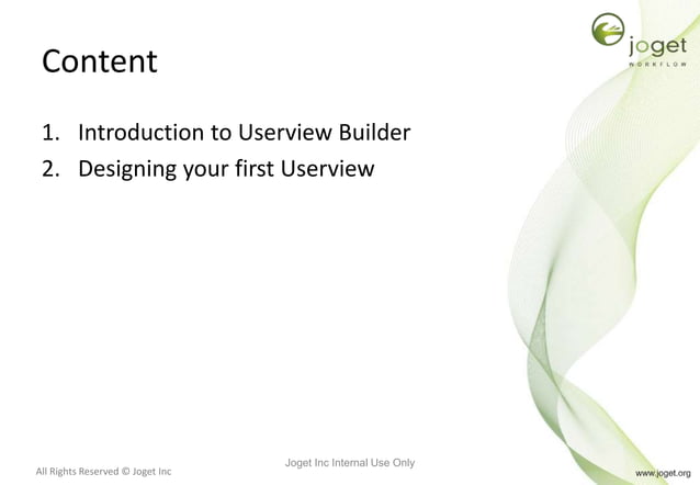 Joget Workflow v5 Training Slides - Module 8 - Designing your first Userview | PPT