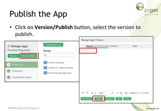 Joget Workflow v6 Training Slides - 8 - Designing your First Userview | PPT