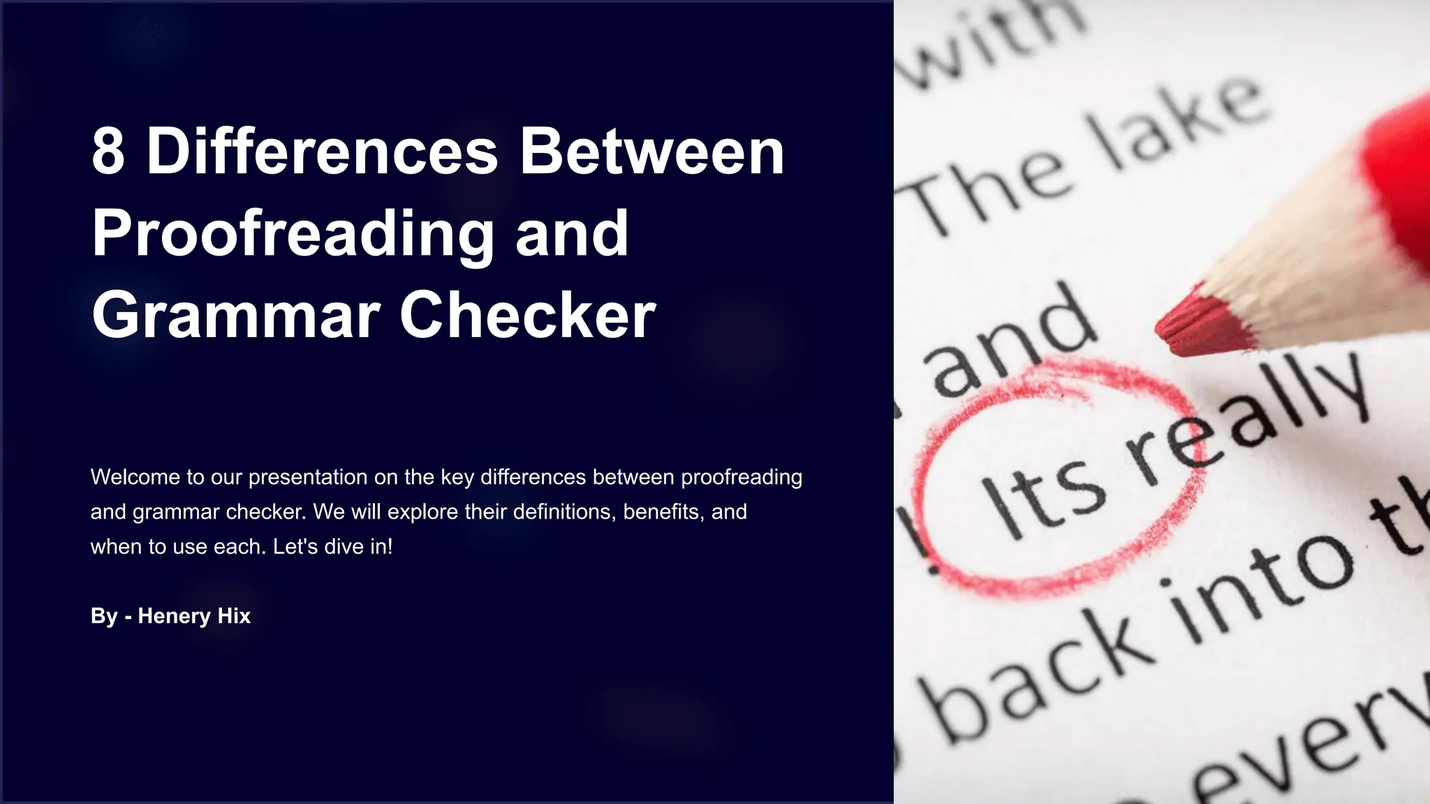 8 Differences Between Proofreading-and-Grammar-Checker | PPT