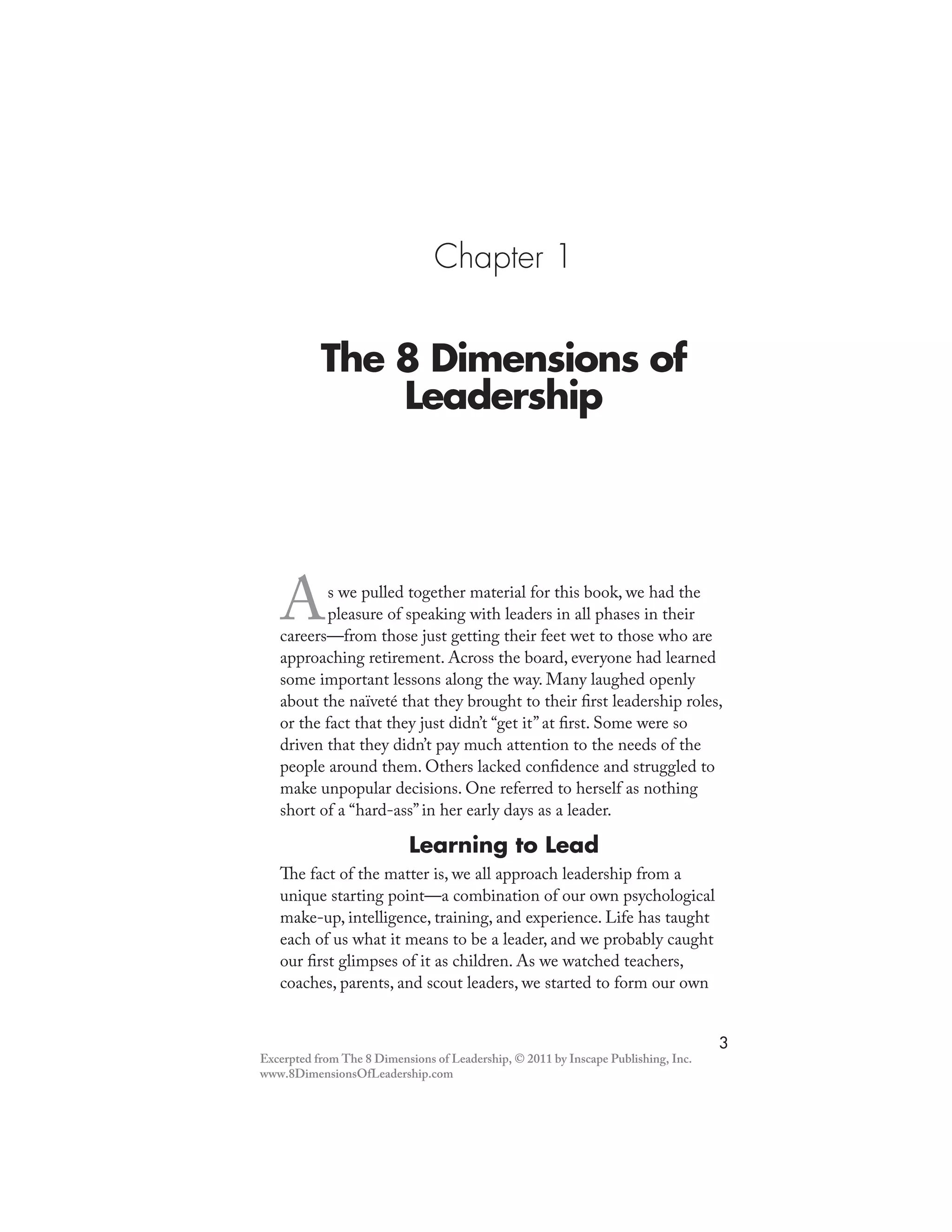 8 Dimensions of Leadership - Part1 Excerpt | PDF