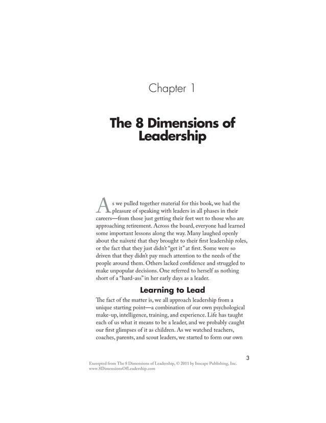 8 Dimensions of Leadership - Part1 Excerpt | PDF