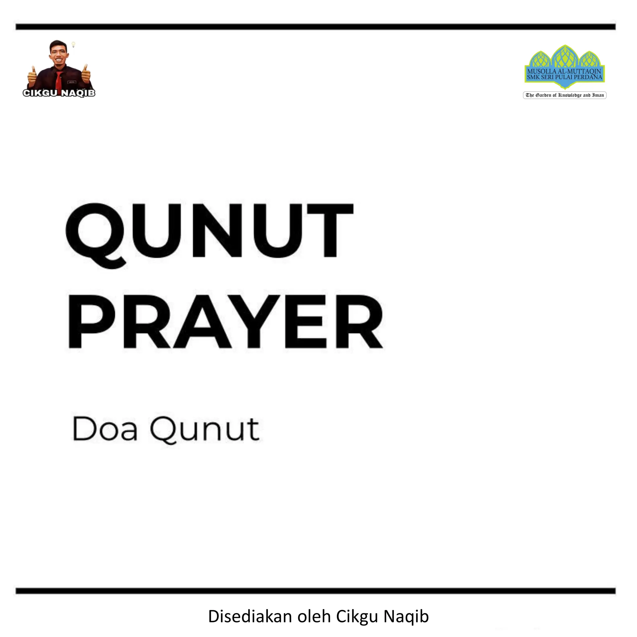 MAKSUD DALAM SOLAT: Doa Qunut (Qunut Prayer) MEANING IN SOLAT | PDF