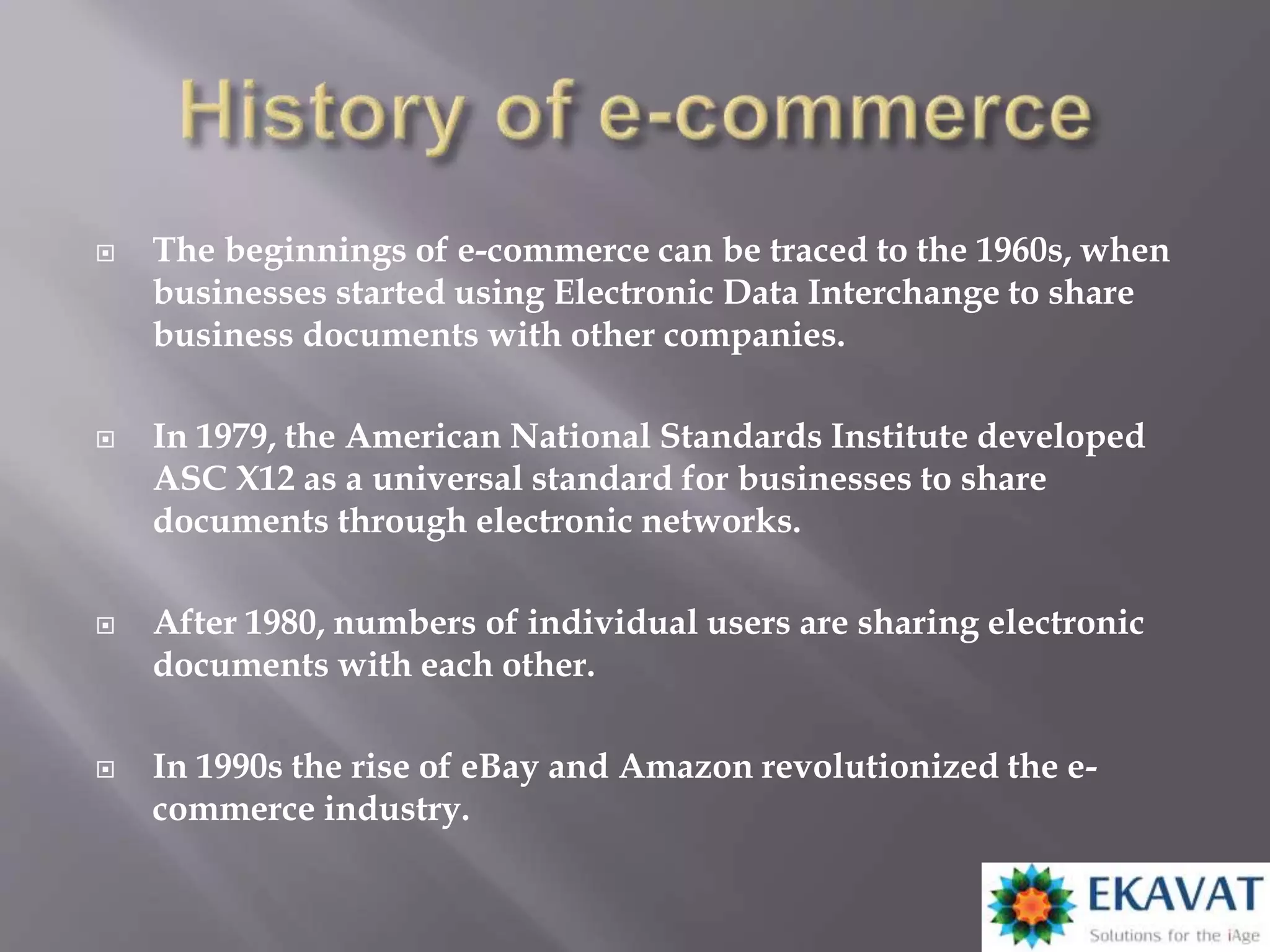E-commerce- overview & Trends | PPT