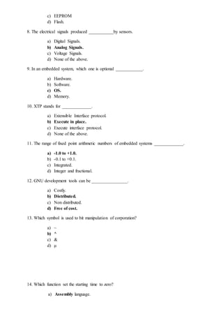 Embedded based microprocessor system one marks 50 questions and answers ...