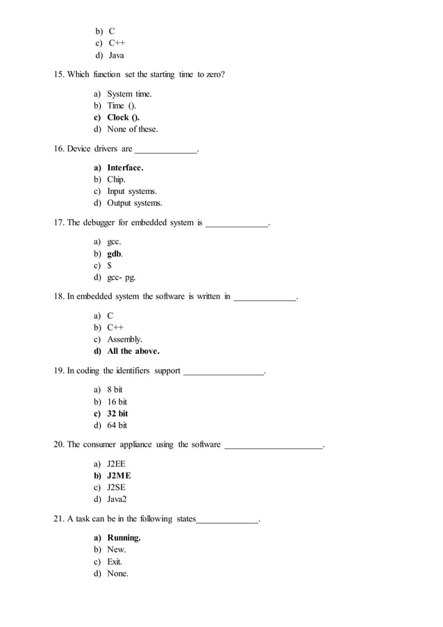 Embedded based microprocessor system one marks 50 questions and answers by S. Yamini | PDF