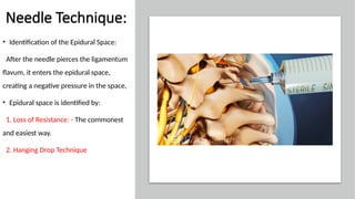 8-Epidural anatomy and equipment and technique | PPTX
