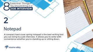 8 Essential Things You Should Bring in a Job Interview | PDF
