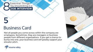 8 Essential Things You Should Bring in a Job Interview | PDF