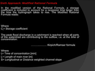 Hydrology (Estimation of peak flood discharge) | PPT | Geography | Science