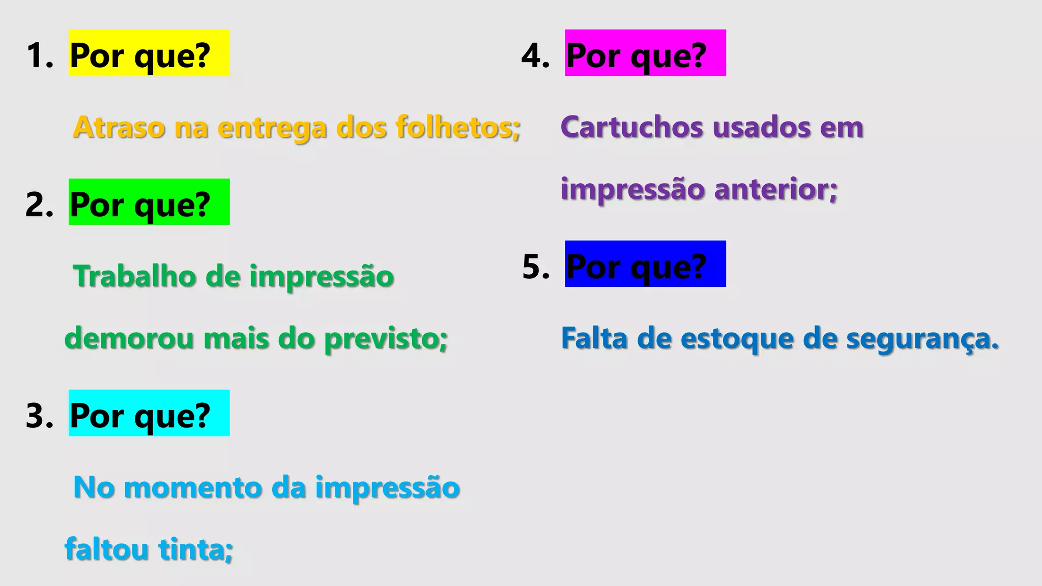 Exemplo 2: Técnica dos 5 Porquês | PPT
