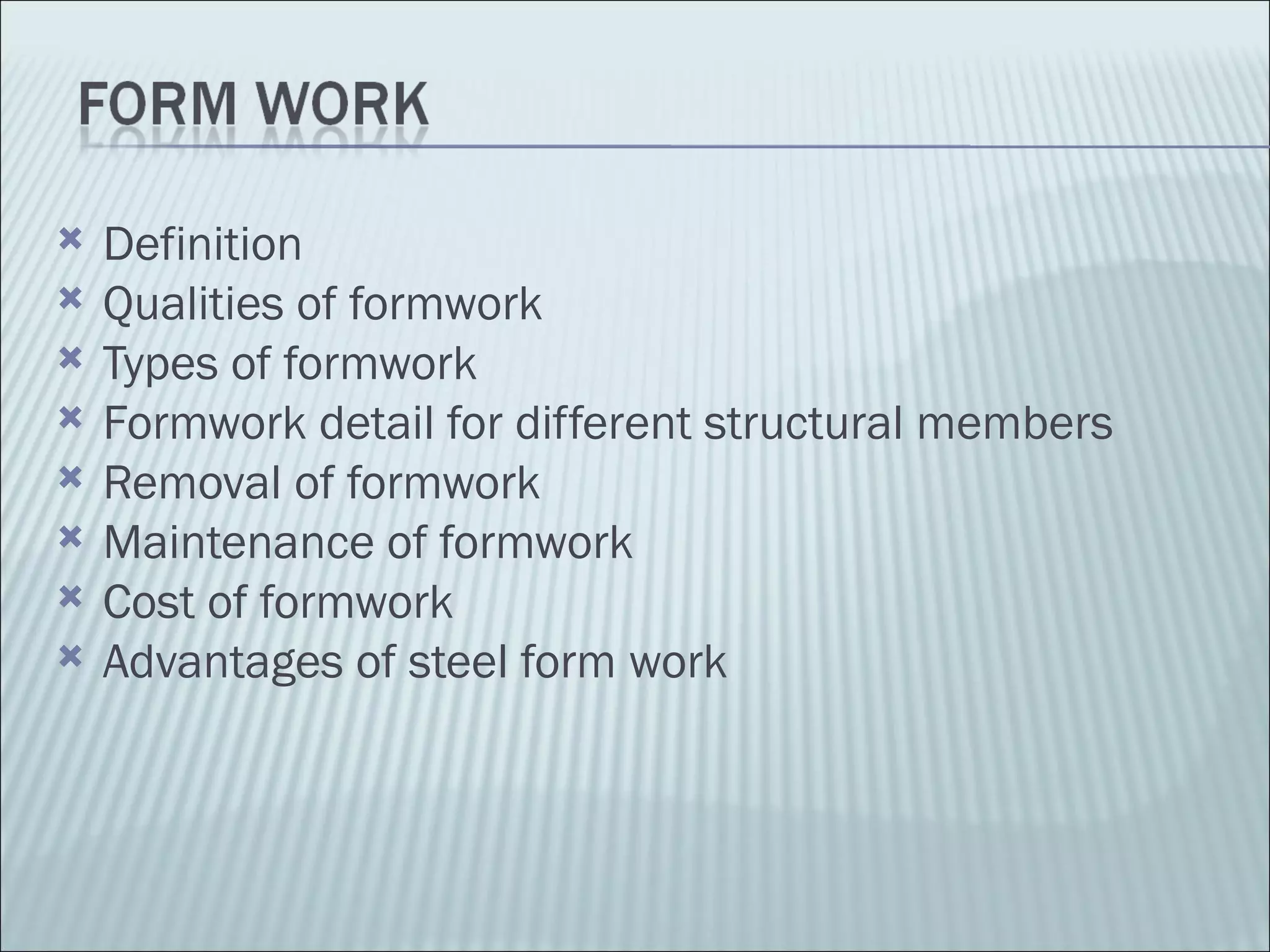 Building Construction 8. formworks and scaffoldings | PPT