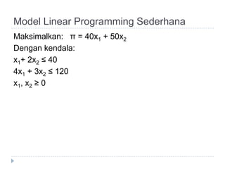 8. goal programming (program tujuan) | PPTX