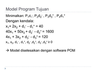 8. goal programming (program tujuan) | PPTX
