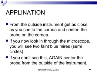 Goldman applanation tonometry | PPT