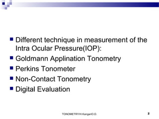 Goldman applanation tonometry | PPT