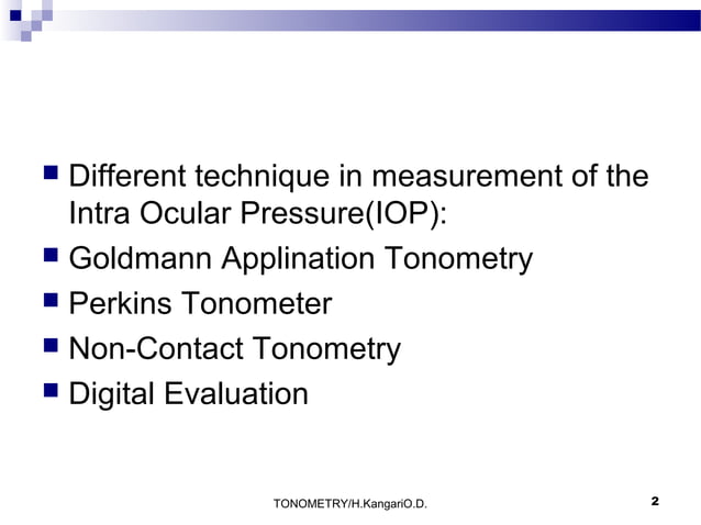 Goldman applanation tonometry | PPT