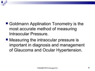 Goldman applanation tonometry | PPT