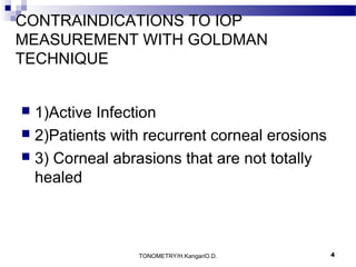 Goldman applanation tonometry | PPT